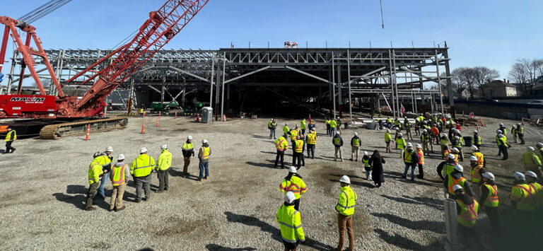 STV Celebrates Topping Off for the MBTA’s New Bus Maintenance Facility